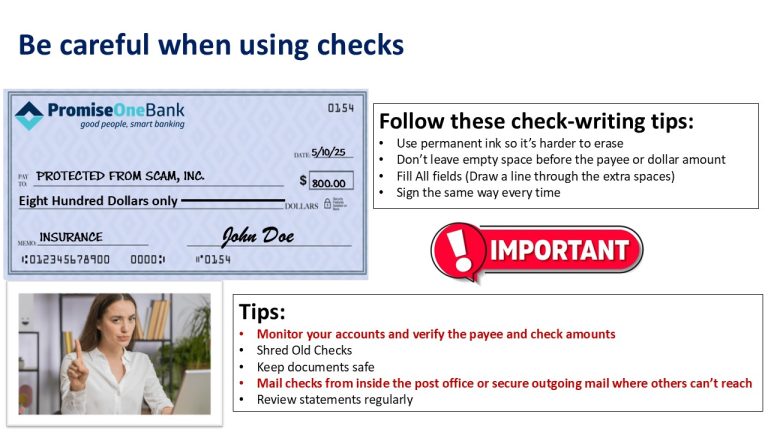 Scam Alert Avoid Check Fraud Campaign - Promiseone Bank